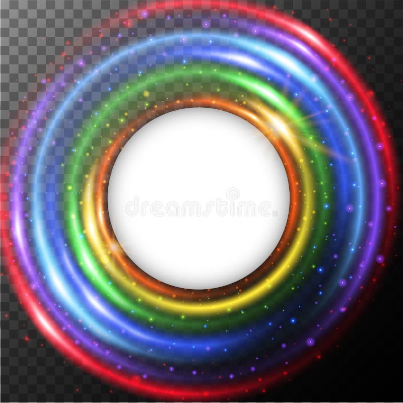 Round Border with Rainbow Light Stock Vector - Illustration of frame ...