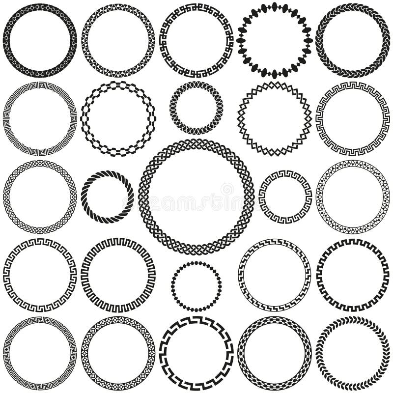 Collection of Round Decorative Border Frames with Clear Background ...