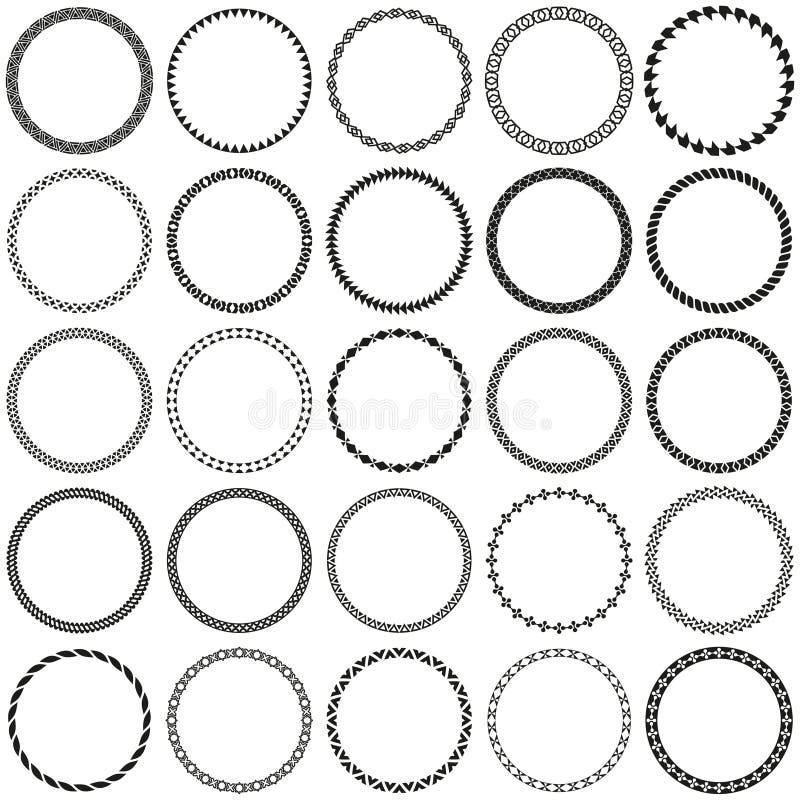 Collection of Round Decorative Border Frames with Clear Background ...