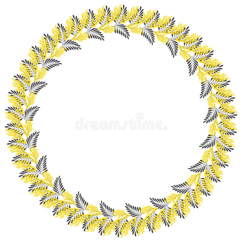 Round Botanical Frame with Space for Text. Template for Wedding ...