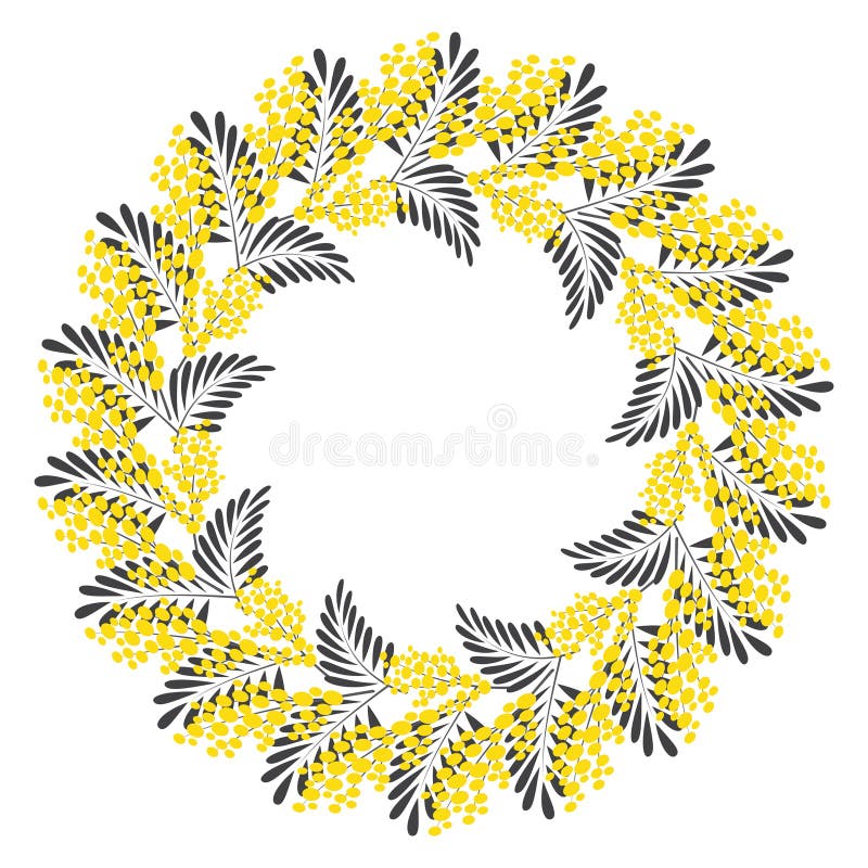 Round Botanical Frame with Space for Text. Template for Wedding ...