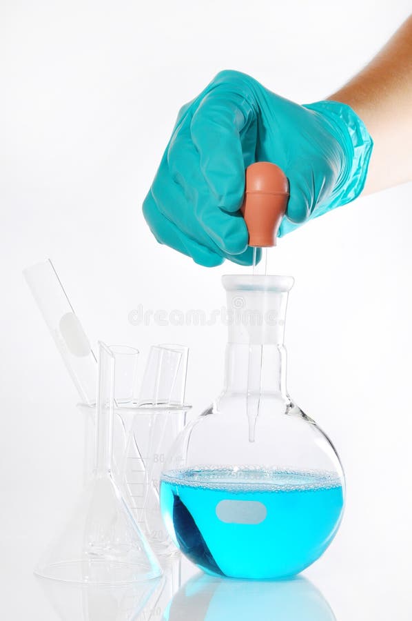 Round-bottom Flask and Glass Funnel. Stock Photo - Image of reagents ...