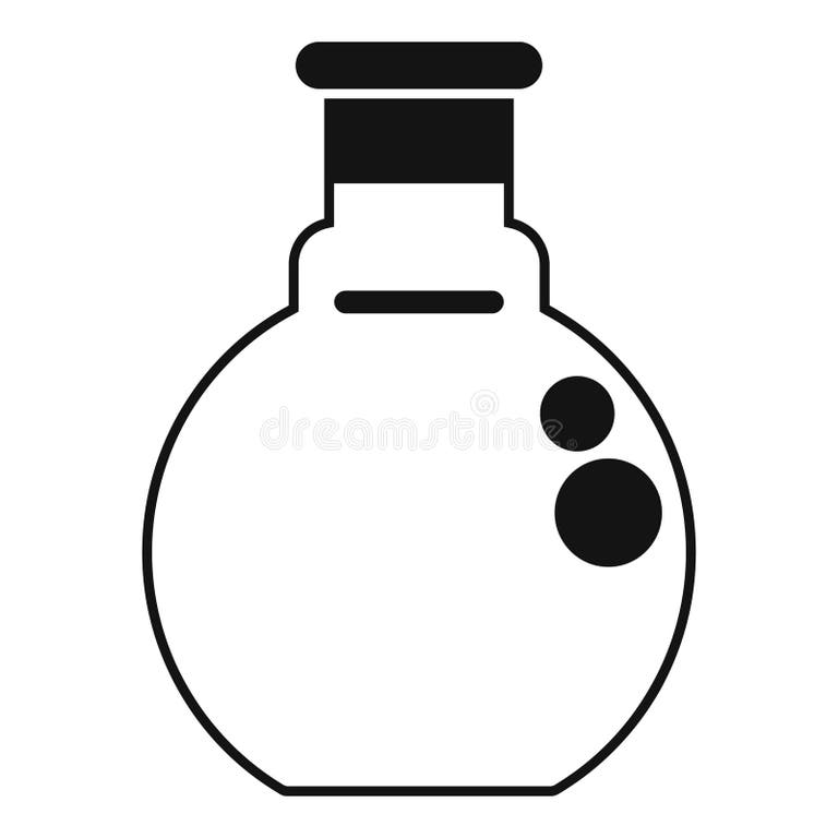 Round Bottom Flask Containing Bubbling Solution Icon Stock Vector ...