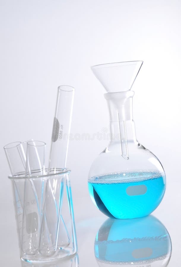 Round-bottom Flask and Glass Funnel Stock Image - Image of microbiology ...