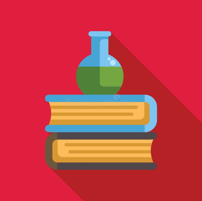 Round Bottom Flask Standing on a Stack of Books for Science Education ...