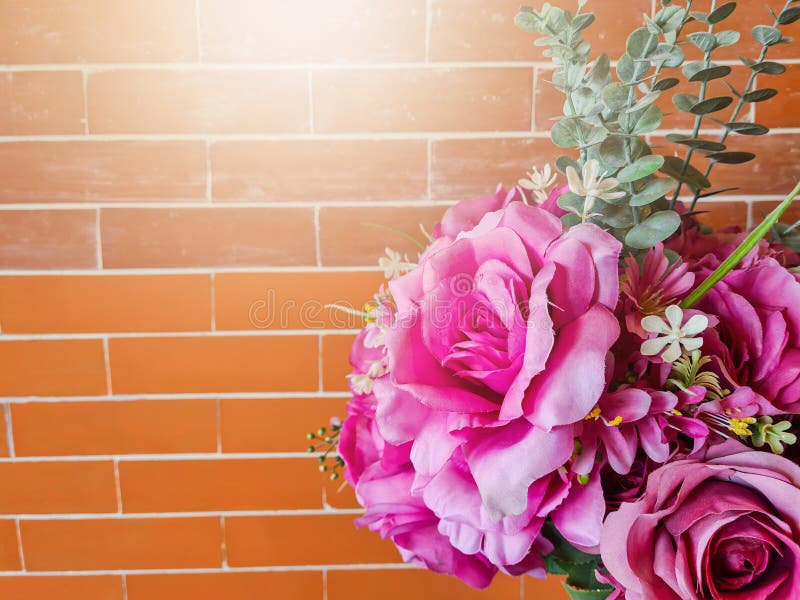 Round Bouquet of Pink and Violet Fresh Roses Closeup Stock Photo ...