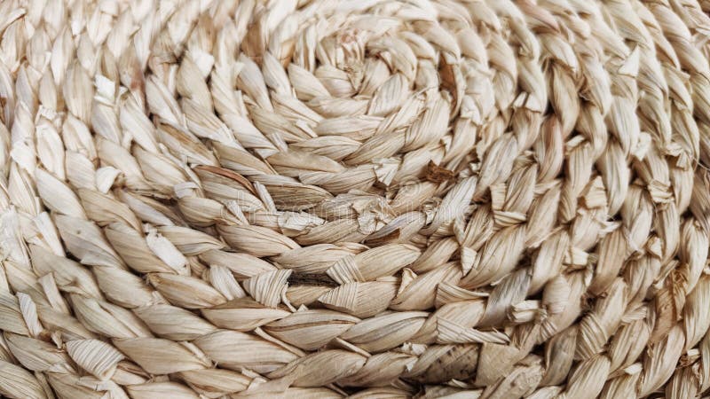 Round Braided Natural Straw Table Mat Texture As a Background. Full ...