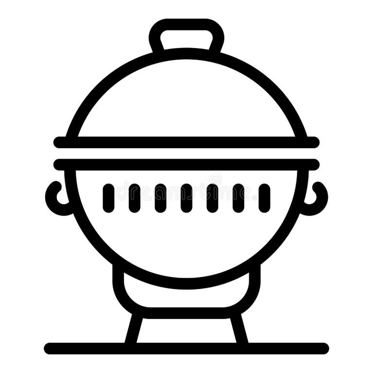 Round Brazier Icon, Outline Style Stock Vector - Illustration of ...