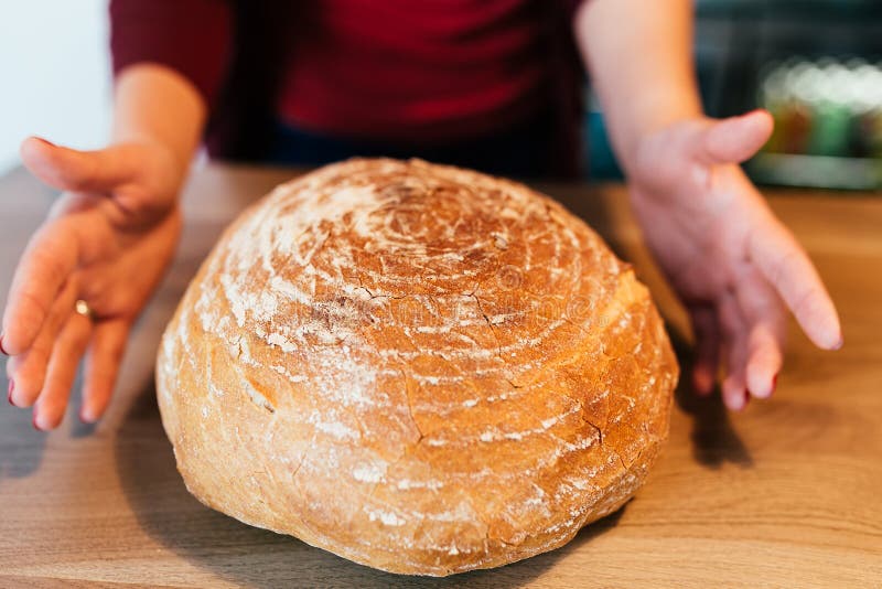 Round bread stock image. Image of flavor, closeup, bread - 67008783