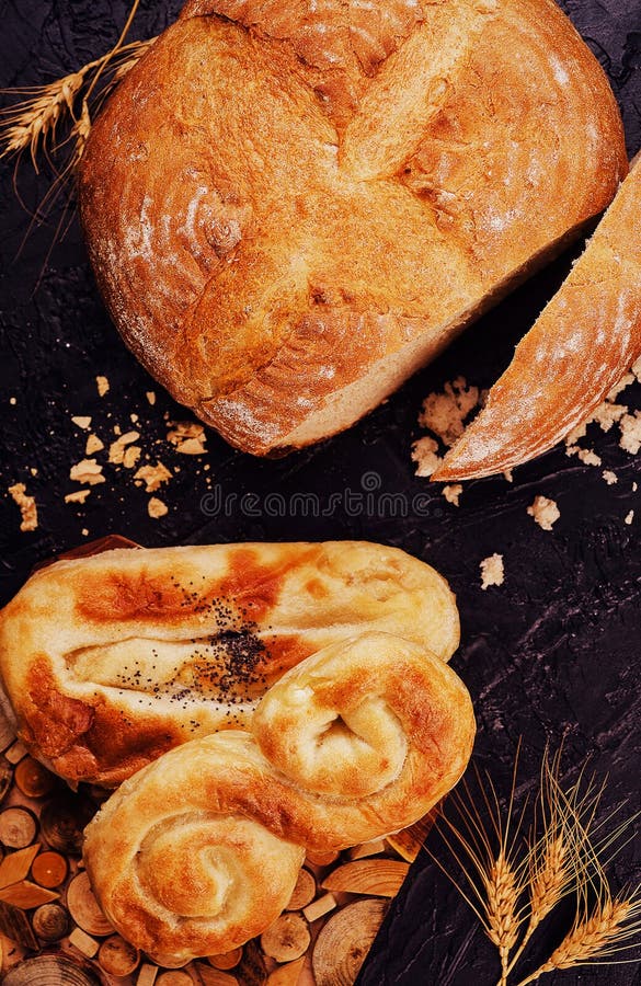 Round bread with buns stock image. Image of food, products - 268746295