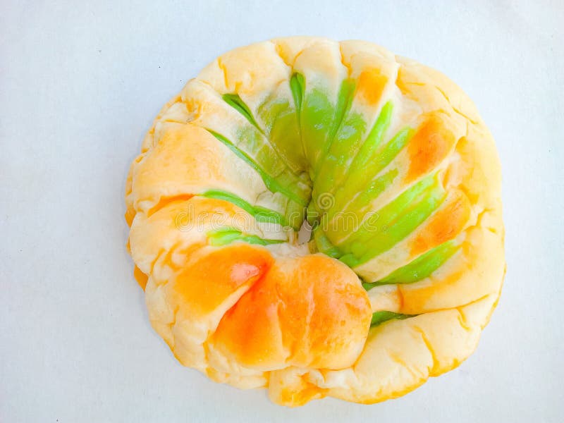 Round bread with green stock photo. Image of bake, green - 110499924