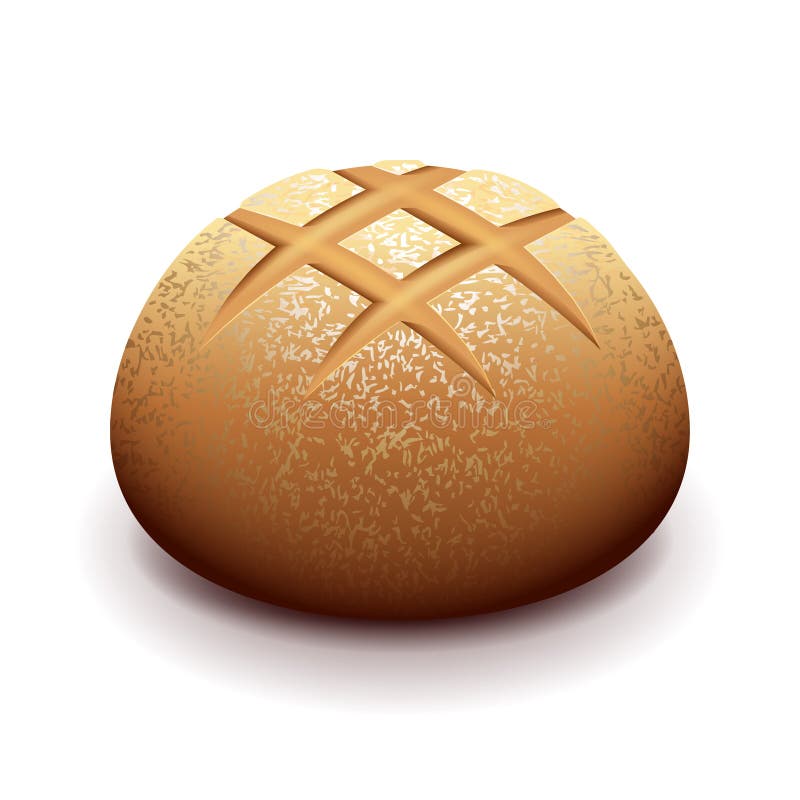 Round Bread on White Vector Stock Vector - Illustration of diet, loaf ...