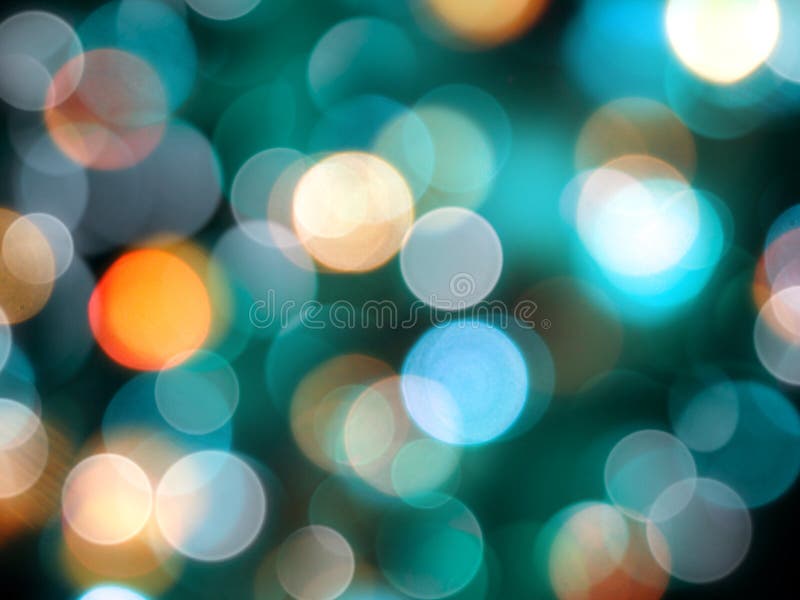 Round Bright Blurred Blue and Orange Round Lights on Black Party ...