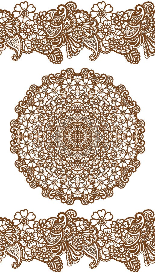 Round brown mandala. stock vector. Illustration of arabic - 82537852