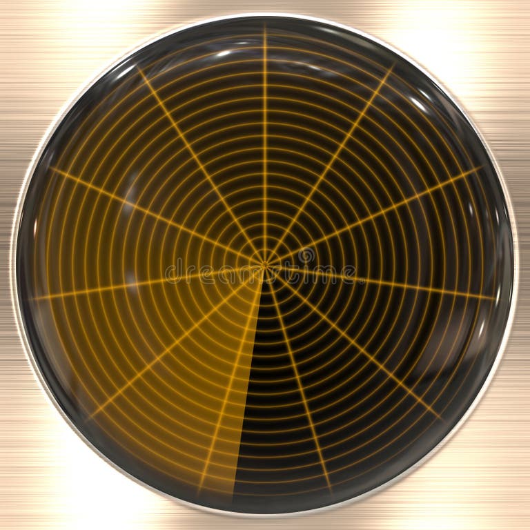 Round brown Sonar sreen stock illustration. Illustration of technique ...
