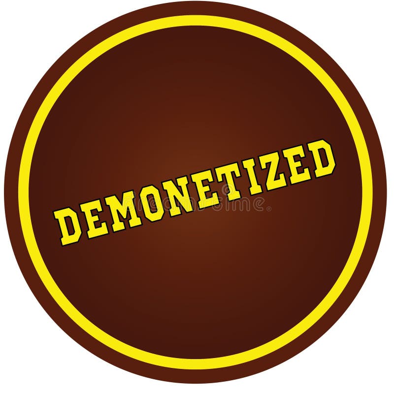Round, Brown and Yellow, DEMONETIZED Stamp on White Background. Stock ...