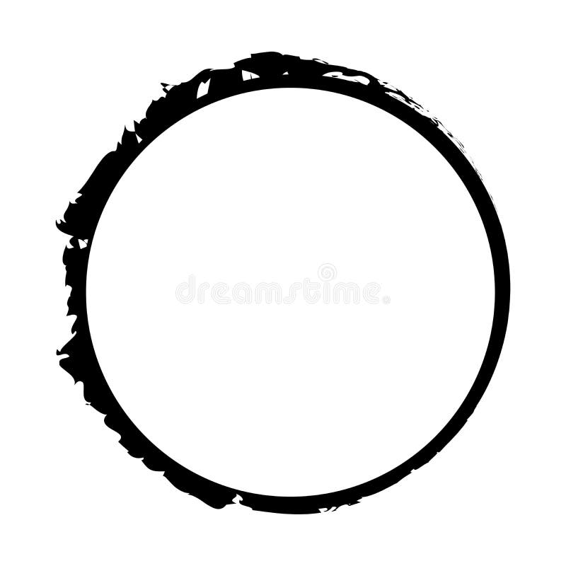 Round Brush Painted Ink Stamp Frame with Transparent Place for Your ...