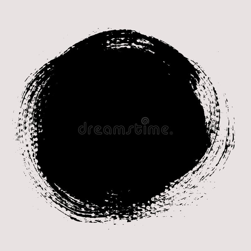 Round Brush Stroke Vector. Painted Circle Banner Stock Illustration ...