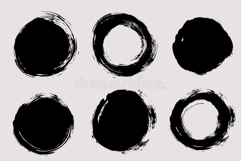 Round Brush Strokes Vector. Circle Text Boxes Stock Illustration ...
