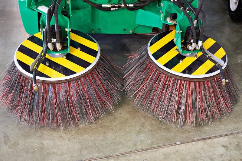 Round Brushes for Street Cleaning Machine Stock Image - Image of ...