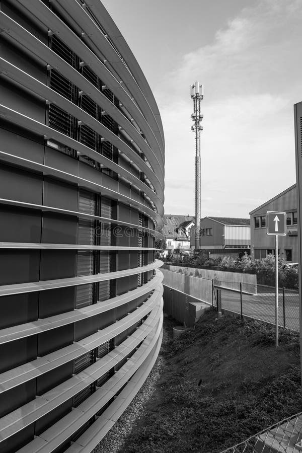 The Round Building is Built into the Side of the Hill Stock Photo ...
