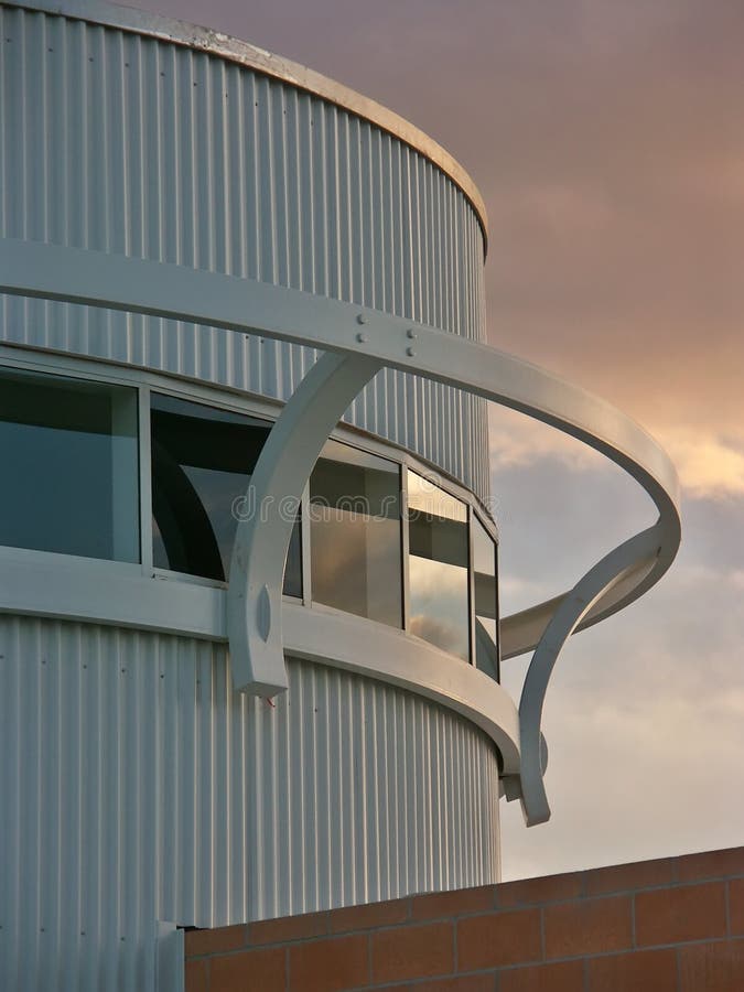 Round building and windows stock image. Image of corrugated - 802395