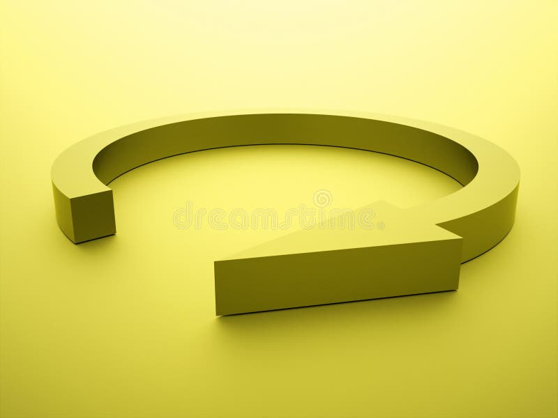 Round Business Arrow Icon Rendered Stock Illustration - Illustration of ...