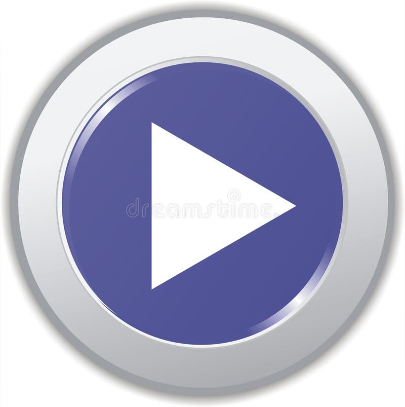 Round Button with a Play on it Stock Vector - Illustration of form ...