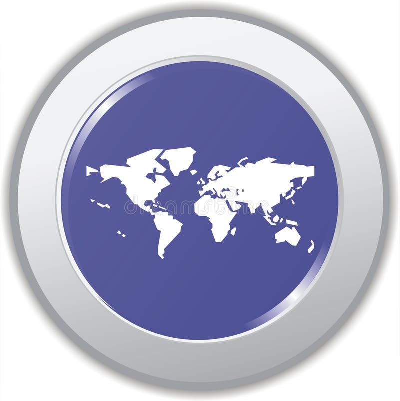 Button with a World Map on it Stock Vector - Illustration of delivery ...