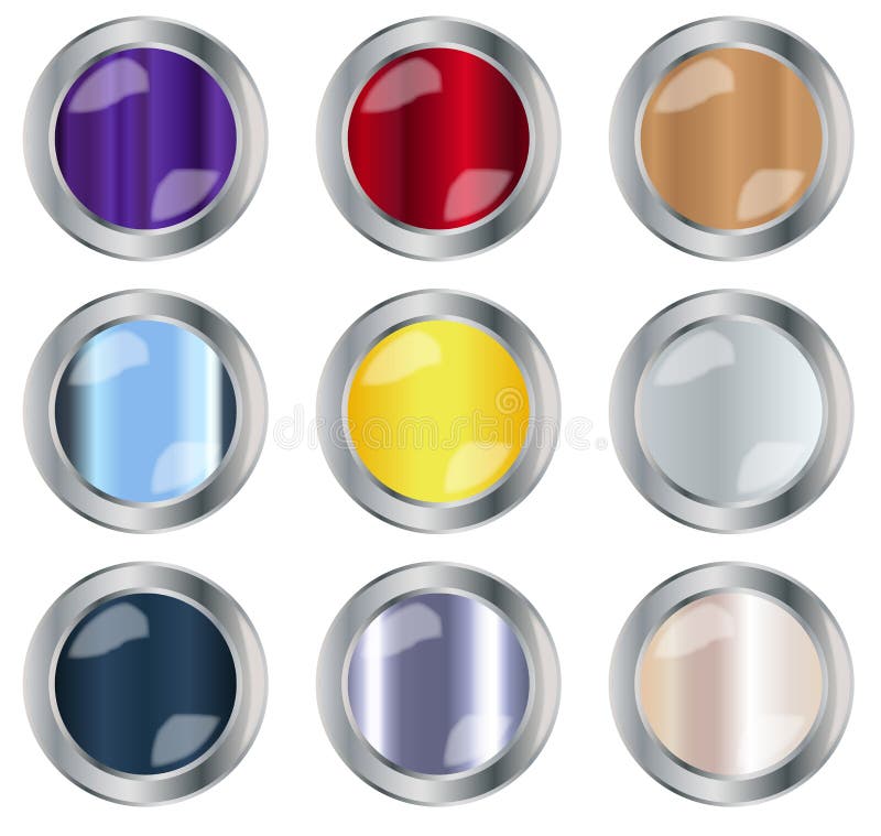 Round Button Collection stock vector. Illustration of artwork - 117770297