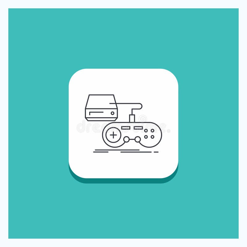 Round Button for Console, Game, Gaming, Playstation, Play Line Icon ...