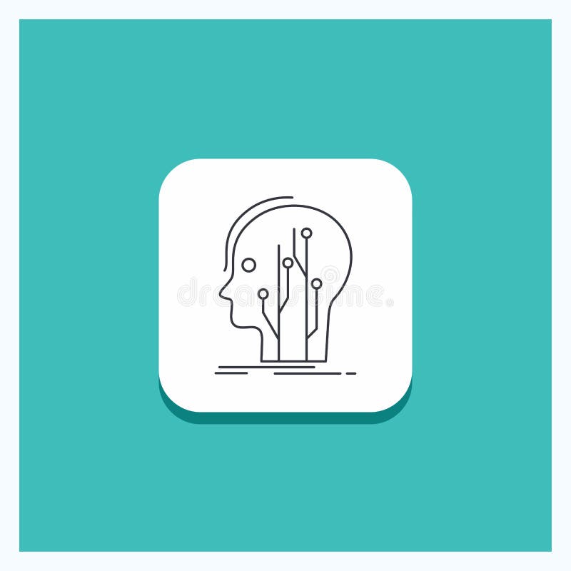 Round Button for Data, Head, Human, Knowledge, Network Line Icon ...