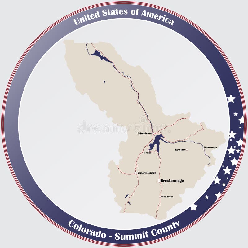 Map of Summit County in Colorado Stock Vector - Illustration of county ...