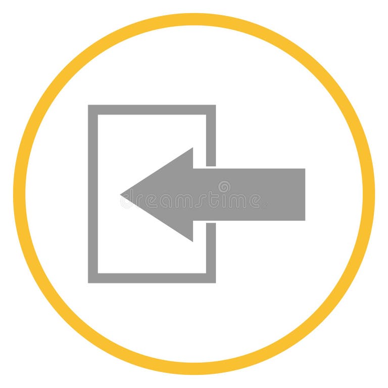 Round Button Grey and Yellow Showing Arrow in Stock Illustration ...