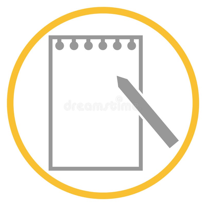 Round Button Grey and Yellow Showing Notes Stock Illustration ...