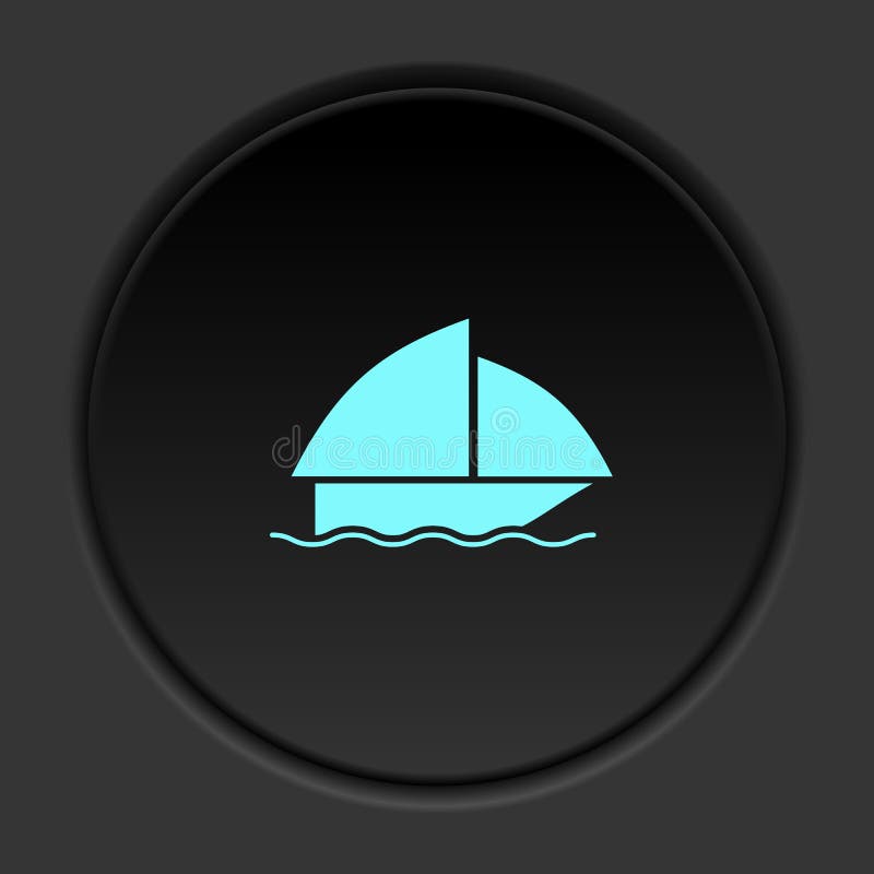 Round Button Icon Boat. Button Banner Round Badge Interface for ...