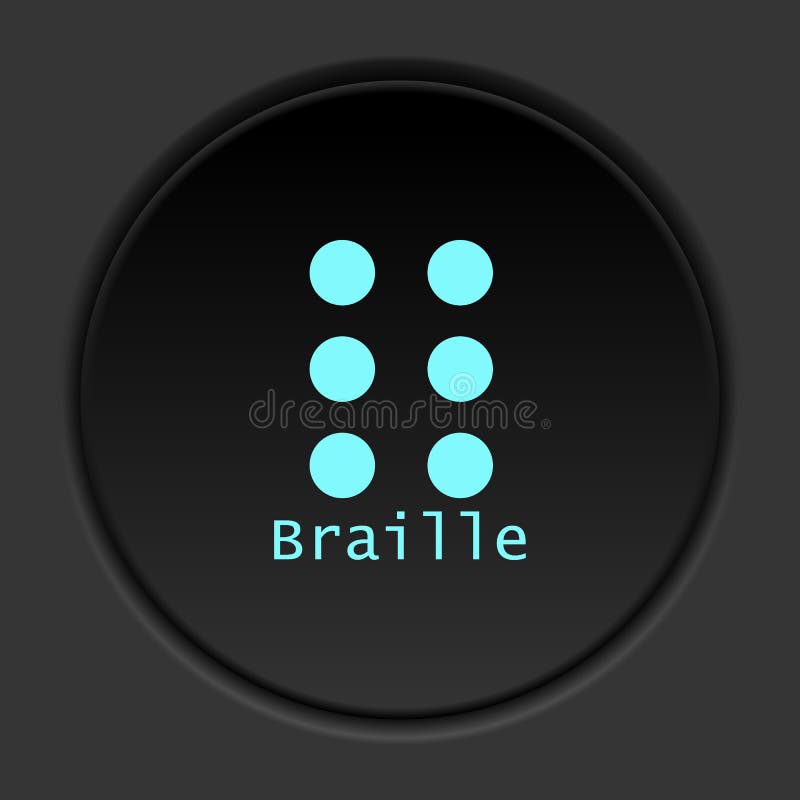 Round Button Icon Braille. Button Banner Round Badge Interface for ...