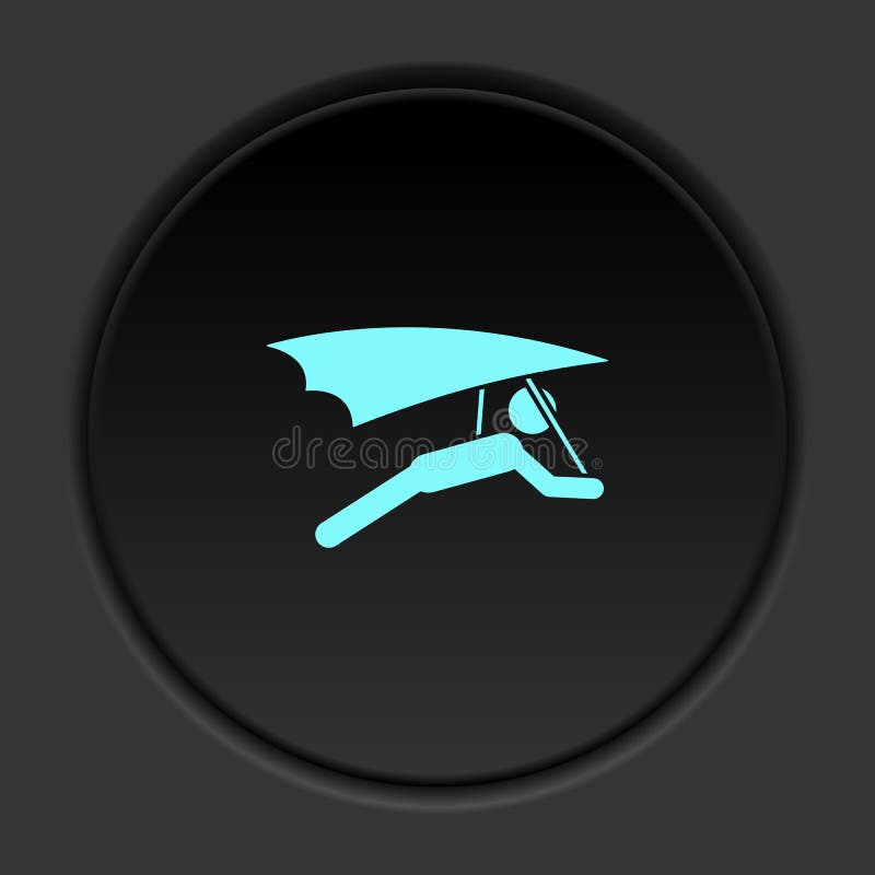 Round Button Icon Flying Hang Glider. Button Banner Round Badge ...