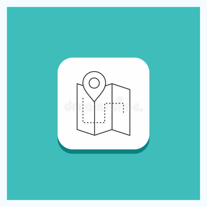 Round Button for Map, Camping, Plan, Track, Location Line Icon ...