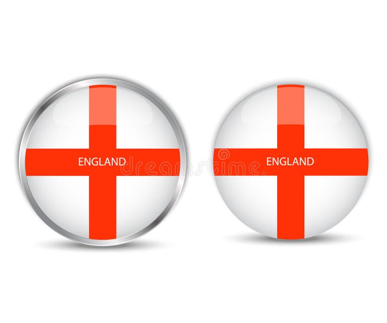 Round Button National Flag of England. Stock Vector - Illustration of ...