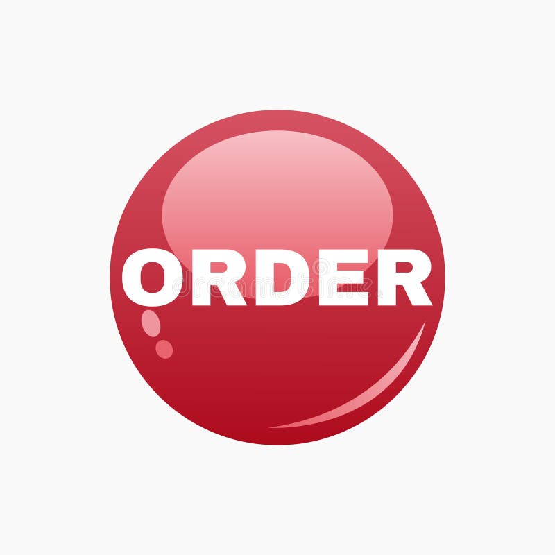 Round Button Order, Realistic Red Ball Stock Vector - Illustration of ...