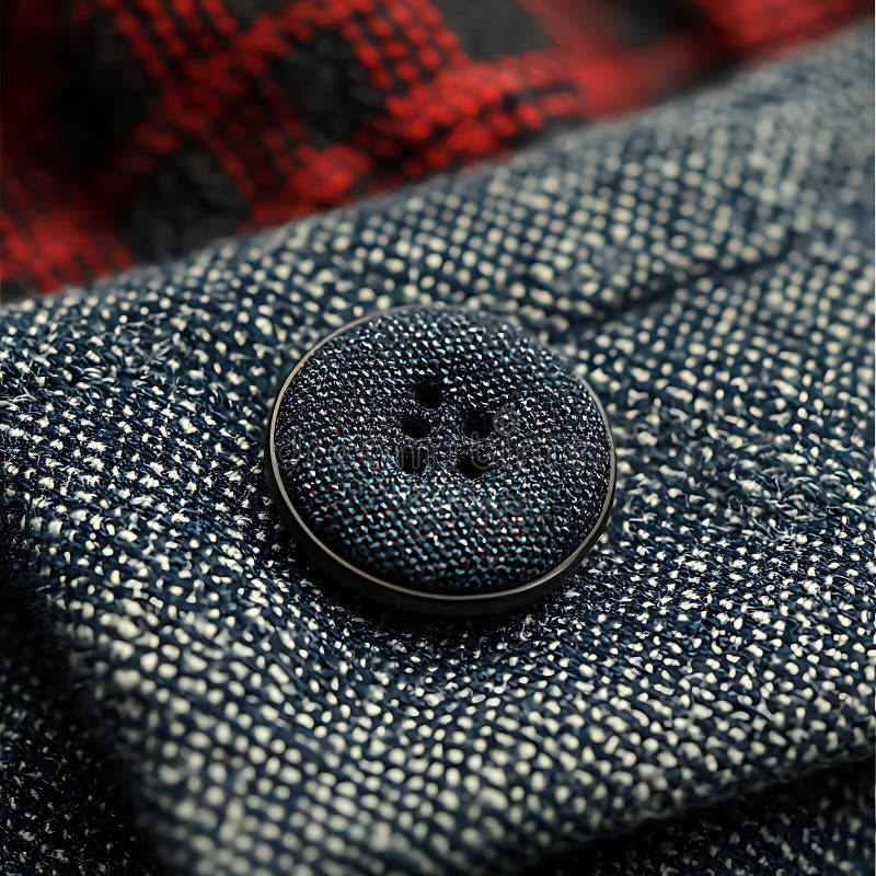 Round Button Pin Mockup on a Denim Backpack with Fine Details. Stock ...