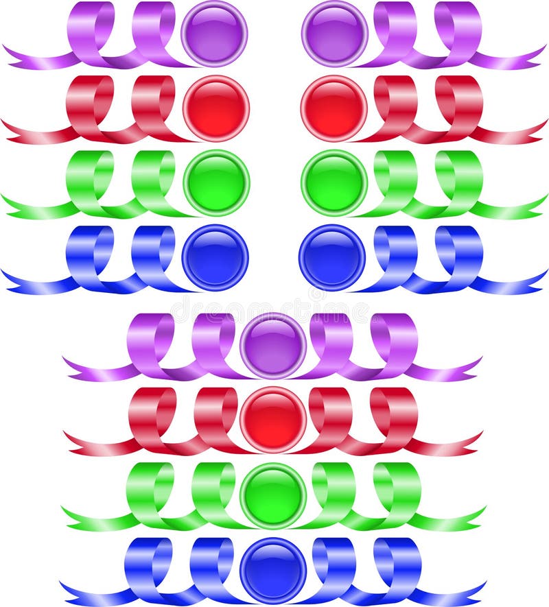 Round button with ribbons stock vector. Illustration of frame - 17244267