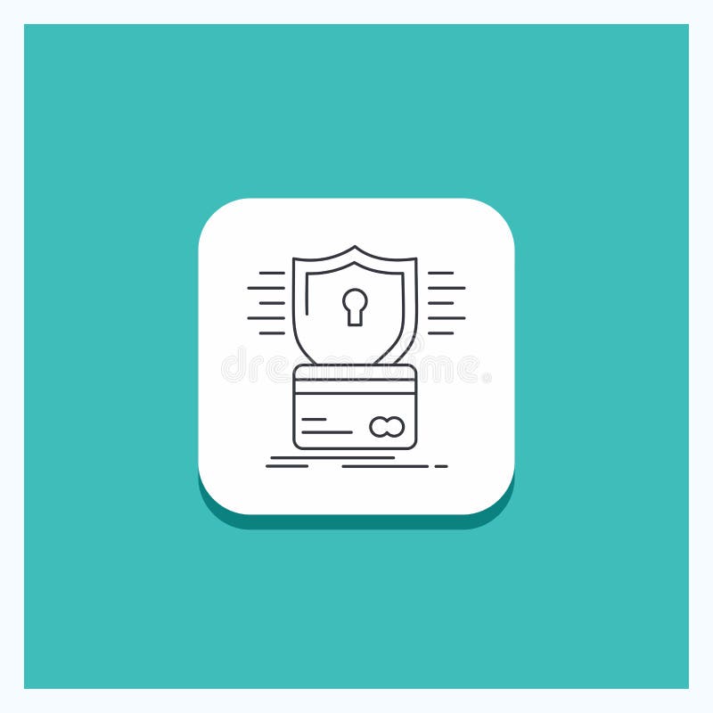 Round Button for Security, Credit Card, Card, Hacking, Hack Line Icon ...