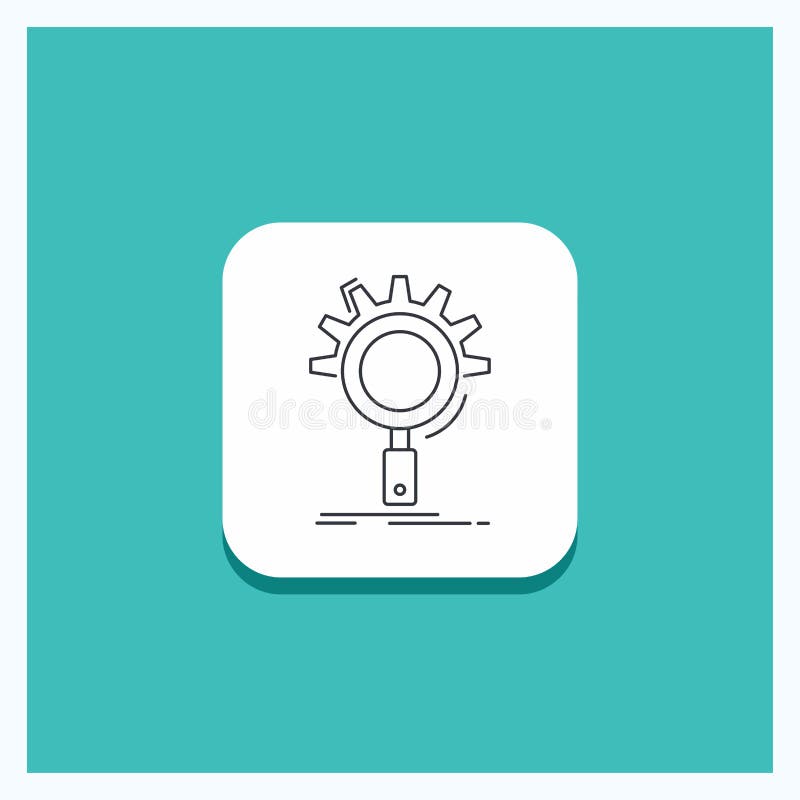 Round Button for Seo, Search, Optimization, Process, Setting Line Icon ...