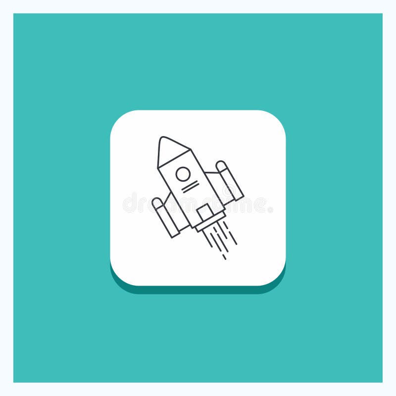 Round Button for Space Craft, Shuttle, Space, Rocket, Launch Line Icon ...