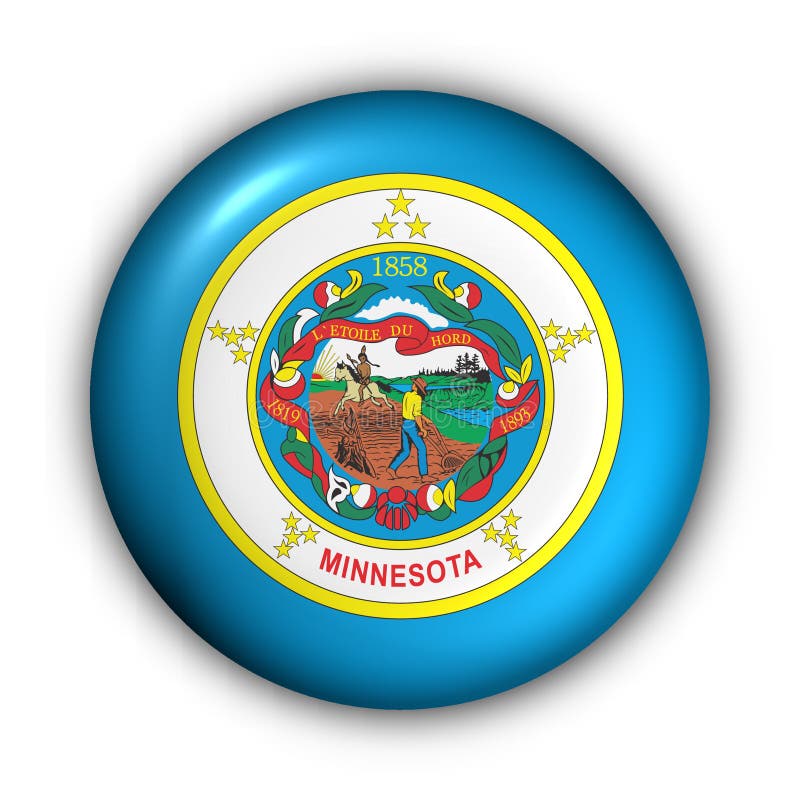 Round Button USA State Flag of Minnesota Stock Illustration ...