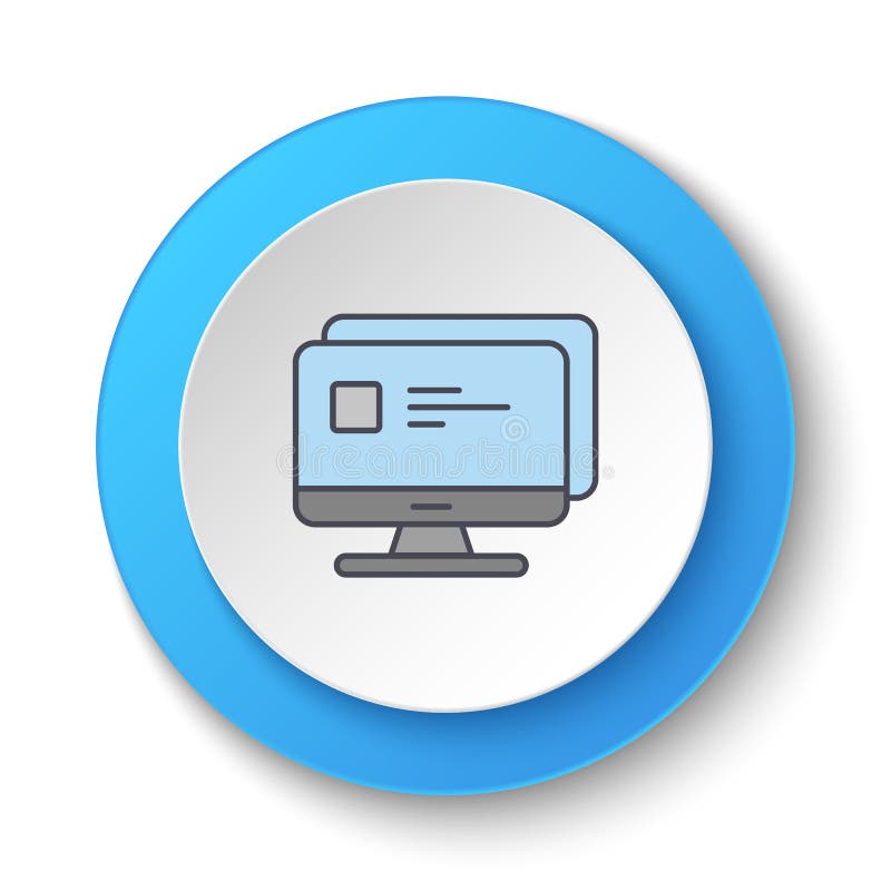 Round Button for Web Icon. Access, Control, Monitor Stock Illustration ...