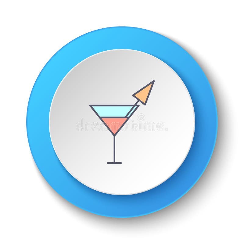 Round Button for Web Icon, Alcohol, Cocktail, Drink. Button Banner ...