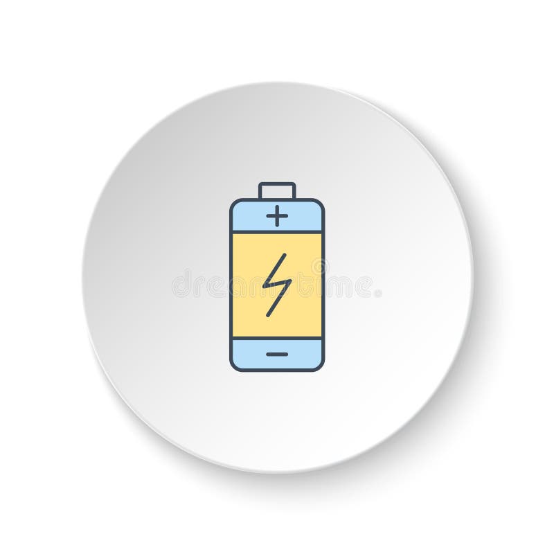 Round Button for Web Icon, Battery. Button Banner Round, Badge ...